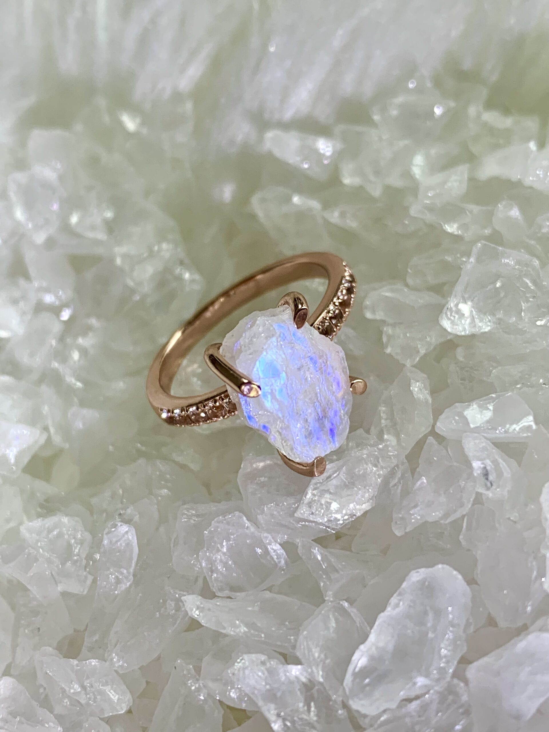 Rough Moonstone Ring